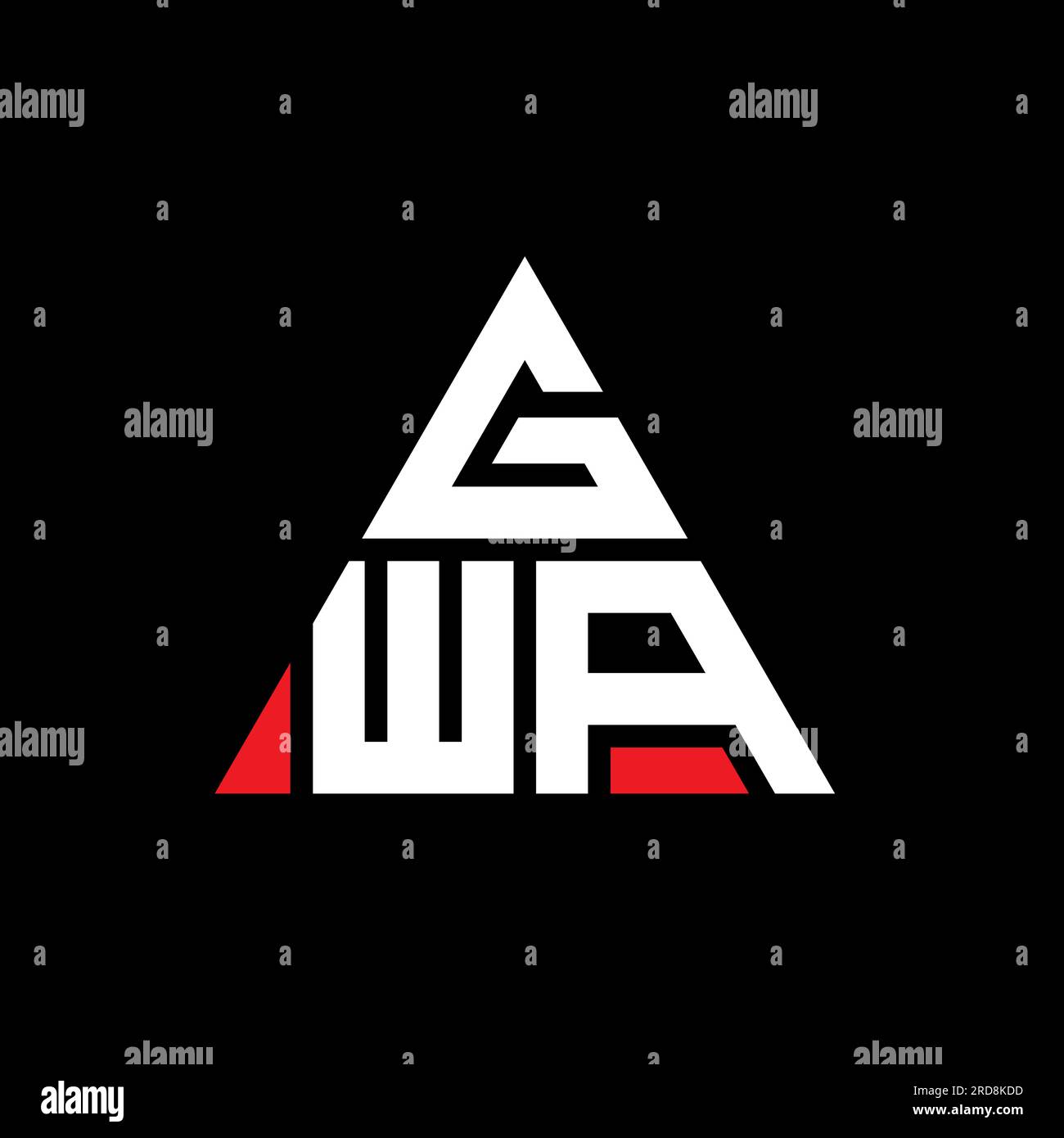 GWA triangle letter logo design with triangle shape. GWA triangle logo ...