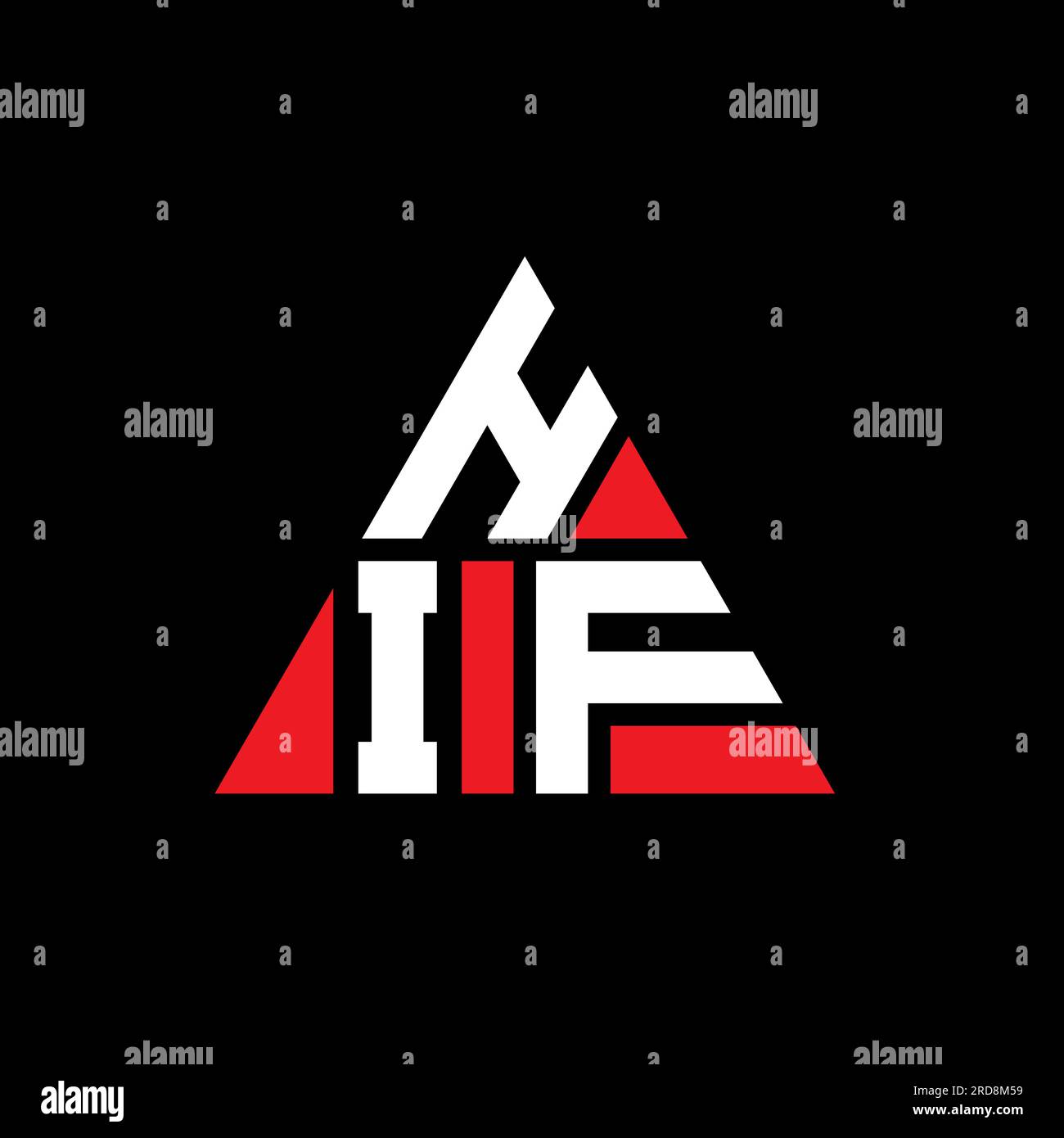 HIF triangle letter logo design with triangle shape. HIF triangle logo ...