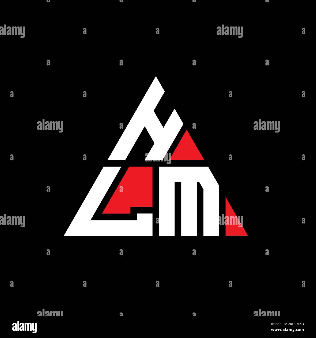 HLM triangle letter logo design with triangle shape. HLM triangle logo ...