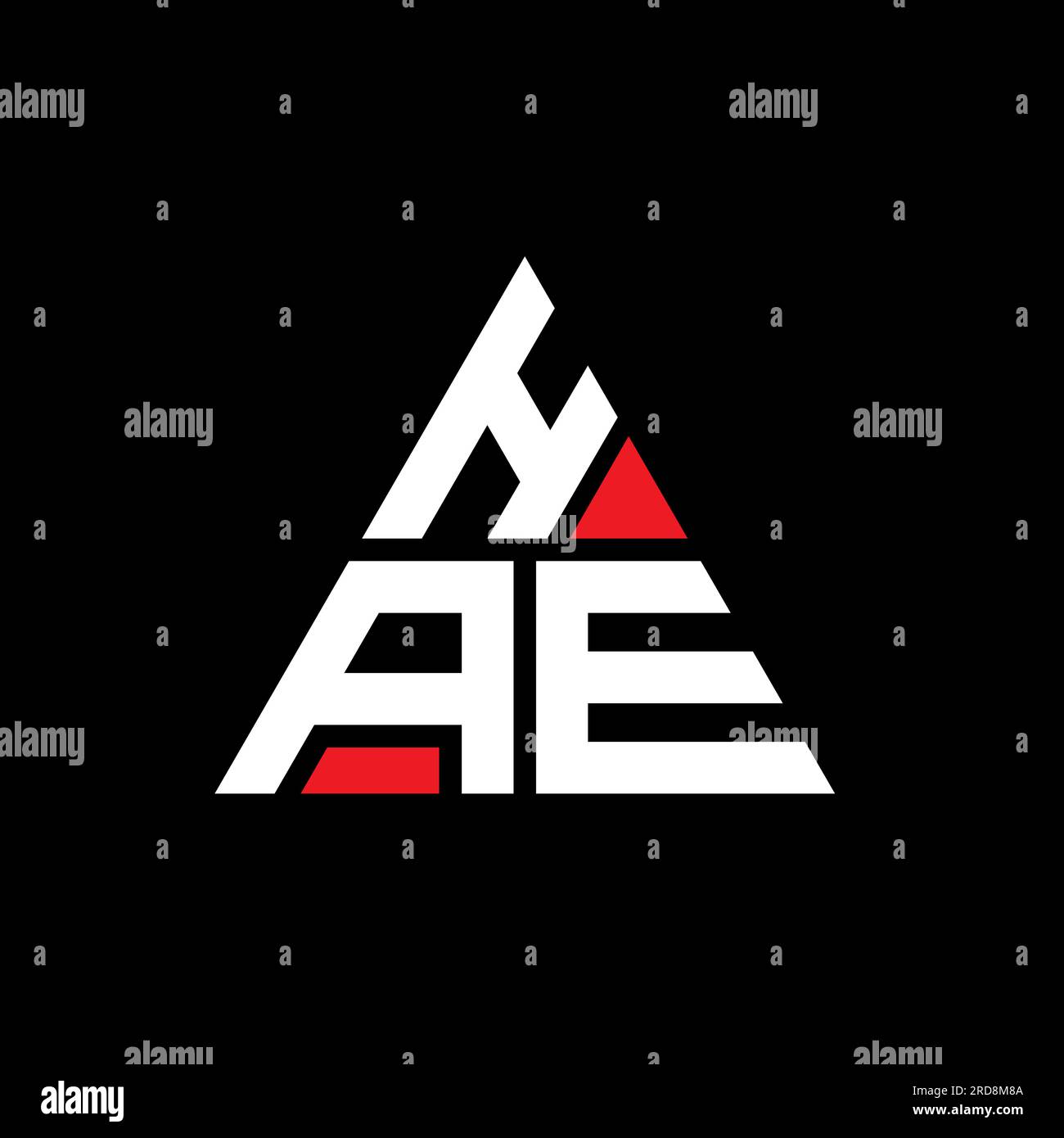 HAE triangle letter logo design with triangle shape. HAE triangle logo ...