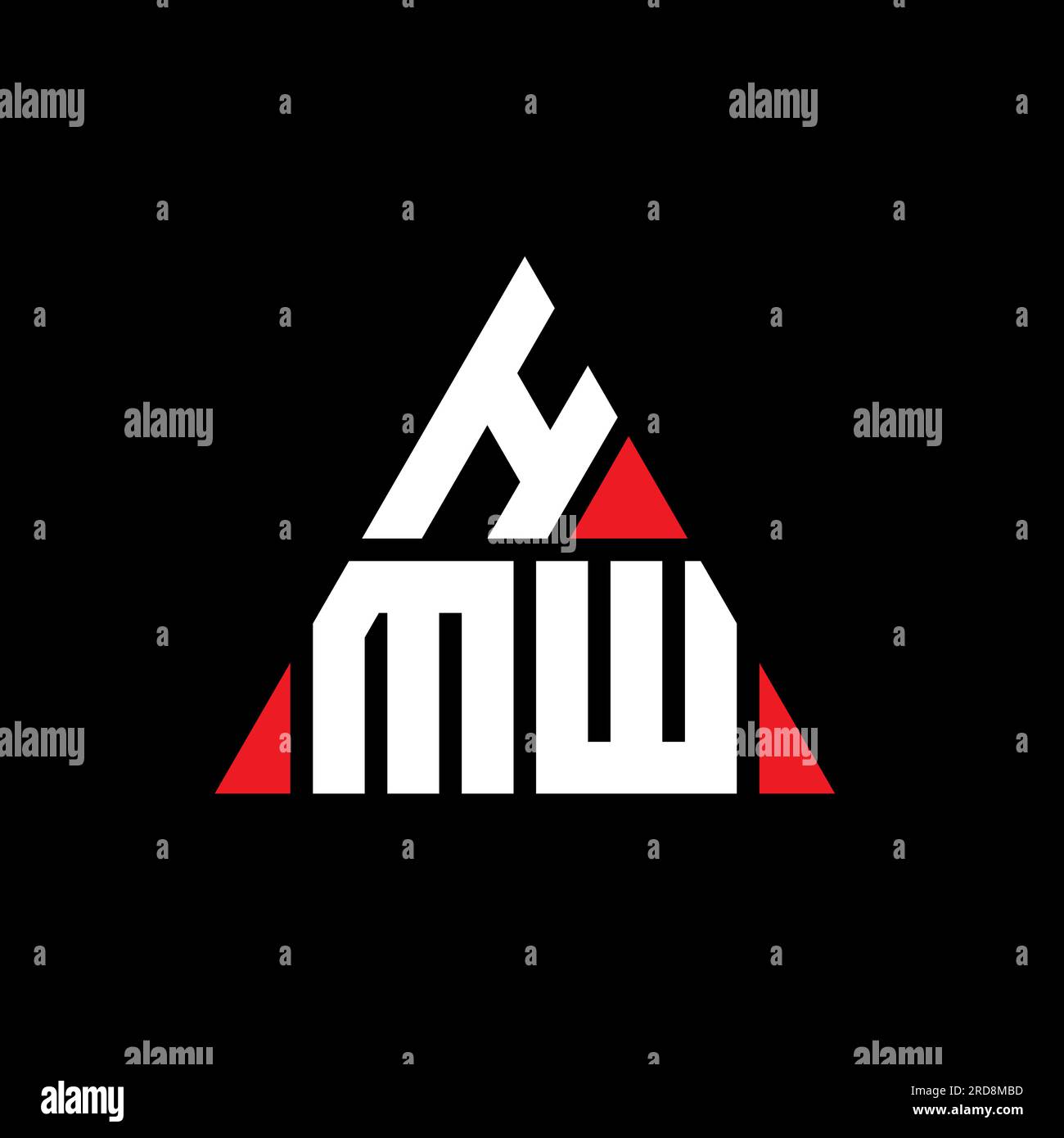 HMW triangle letter logo design with triangle shape. HMW triangle logo design monogram. HMW ...