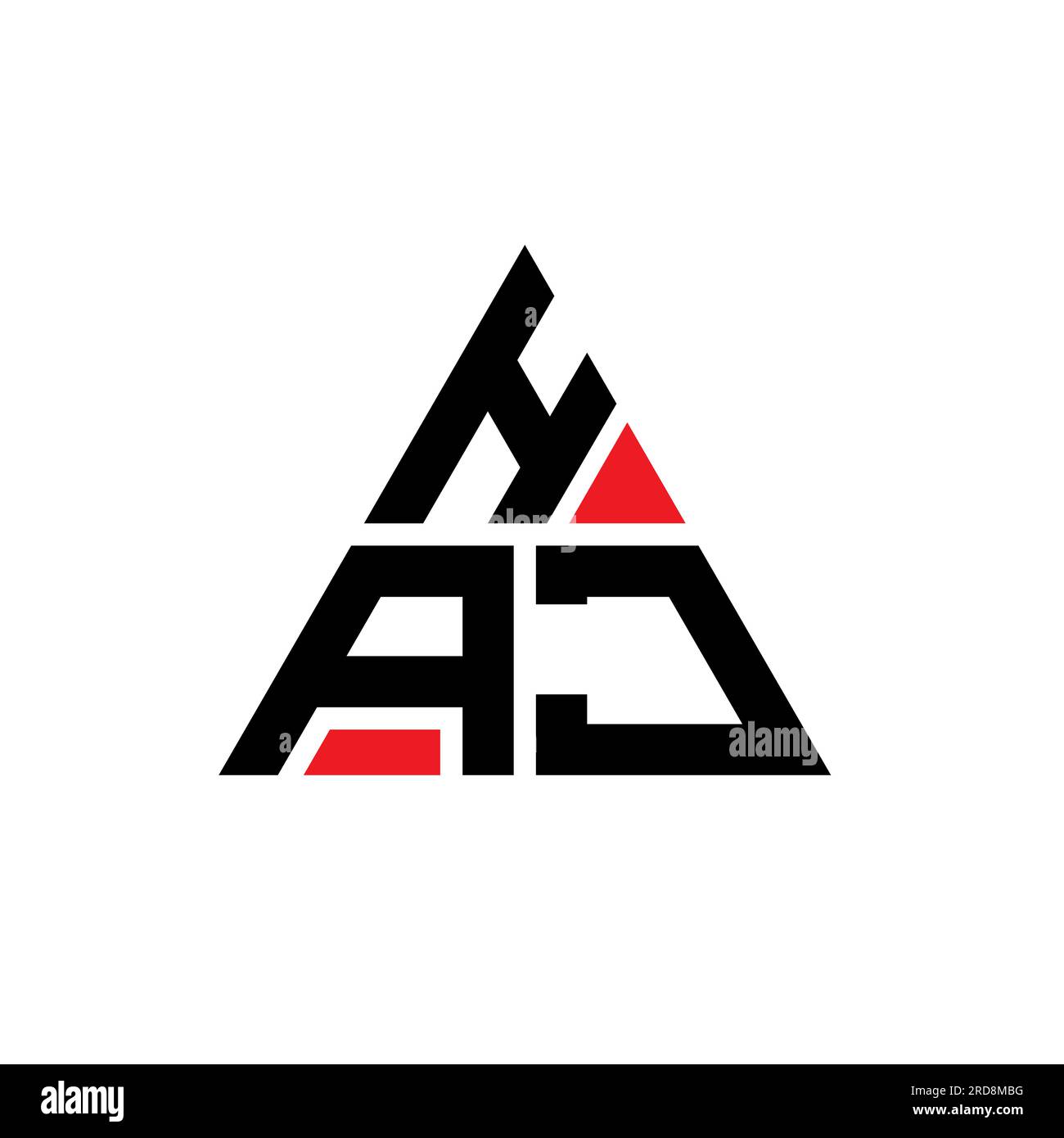 HAJ triangle letter logo design with triangle shape. HAJ triangle logo ...