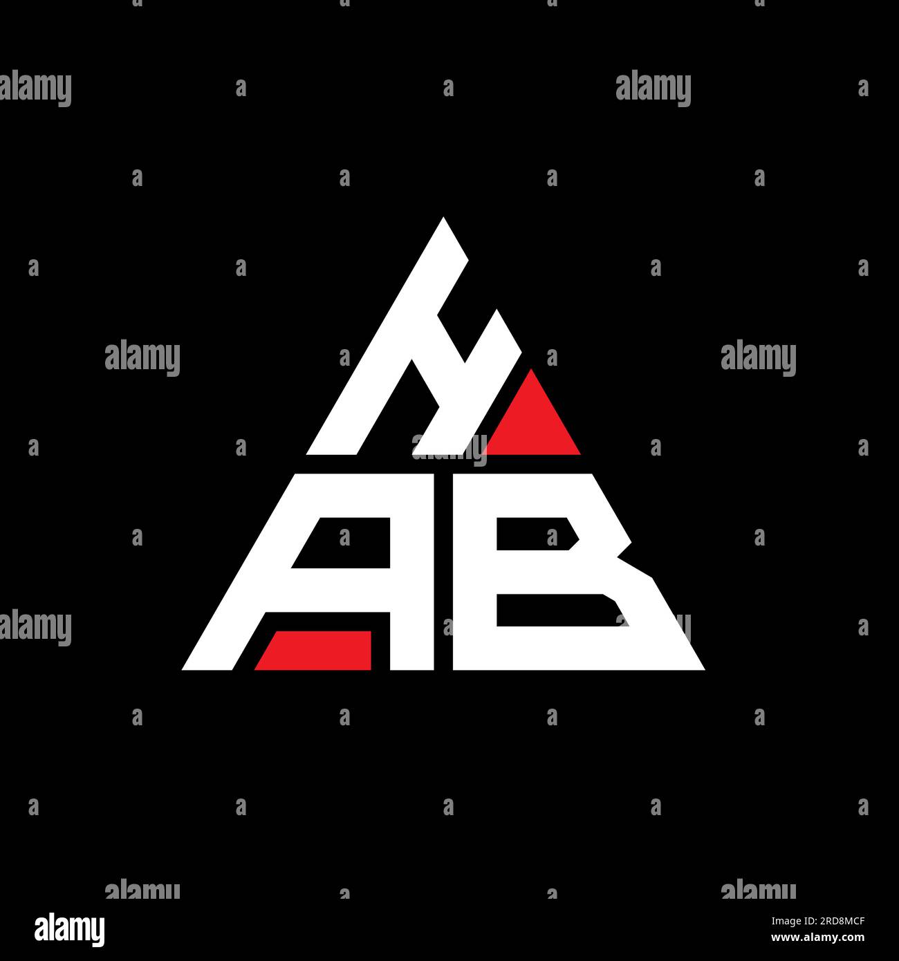 HAB triangle letter logo design with triangle shape. HAB triangle logo ...