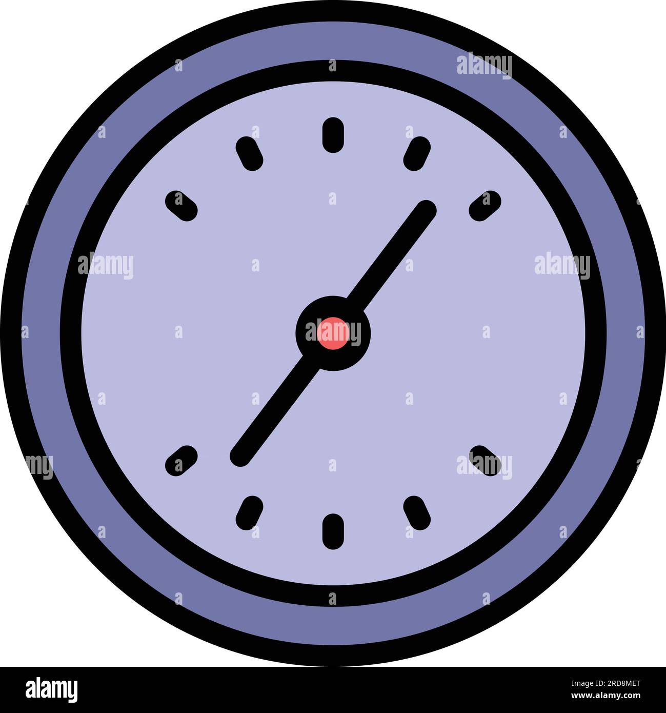 Wall clock icon outline vector. Modern watch time. Round hour clock ...