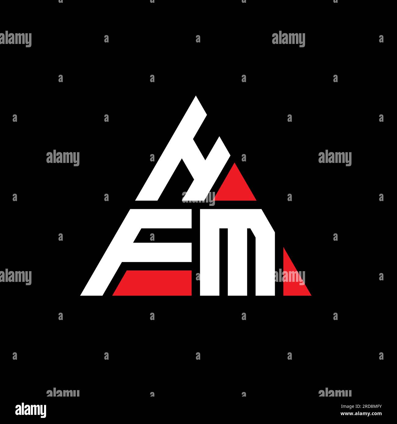 HFM triangle letter logo design with triangle shape. HFM triangle logo ...