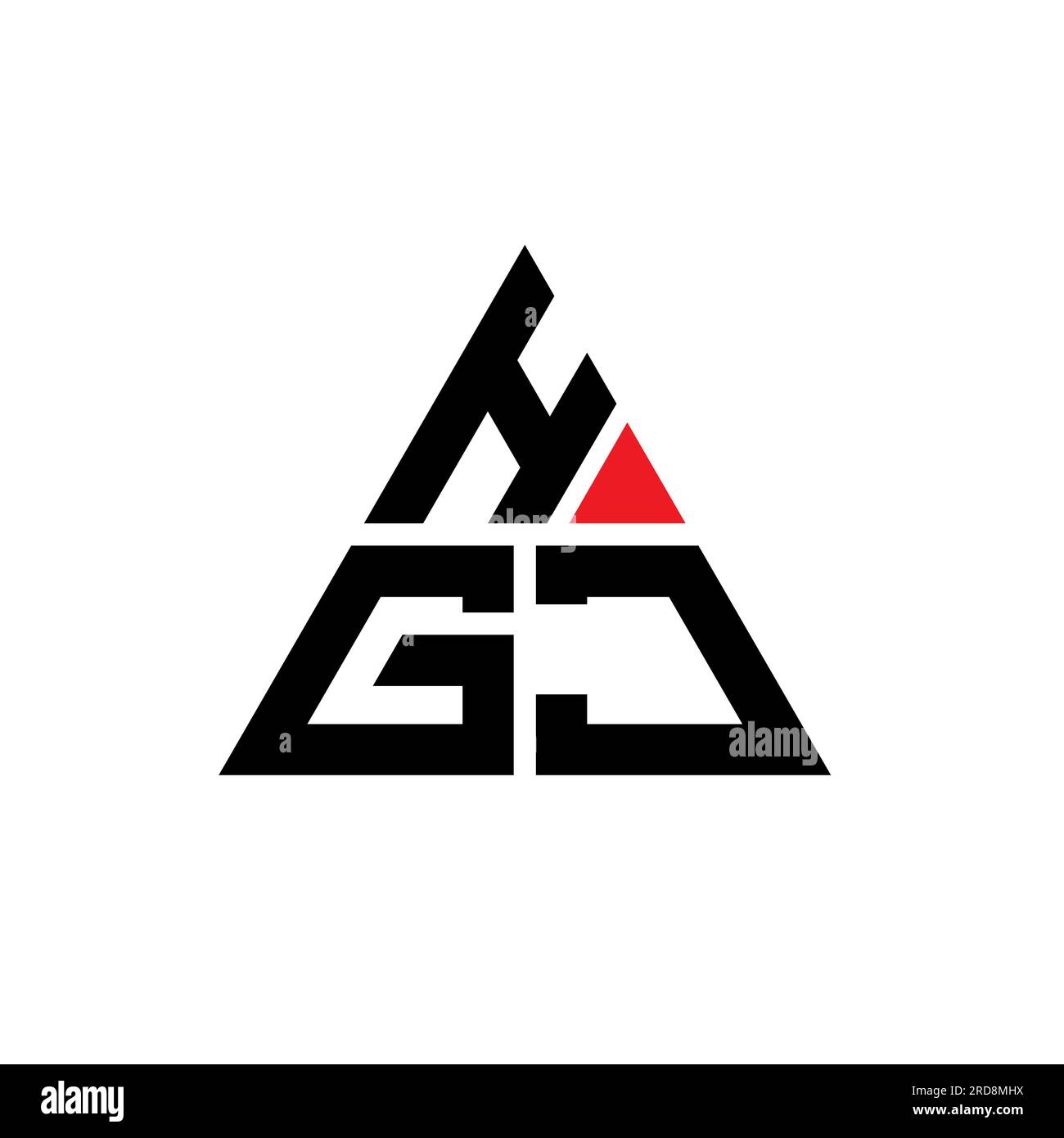 HGJ triangle letter logo design with triangle shape. HGJ triangle logo ...