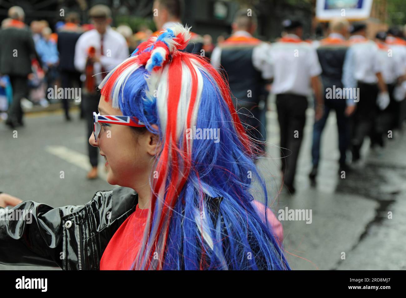 Protestant girl at the Orangemens Parade in Belfast on July 12th Stock ...