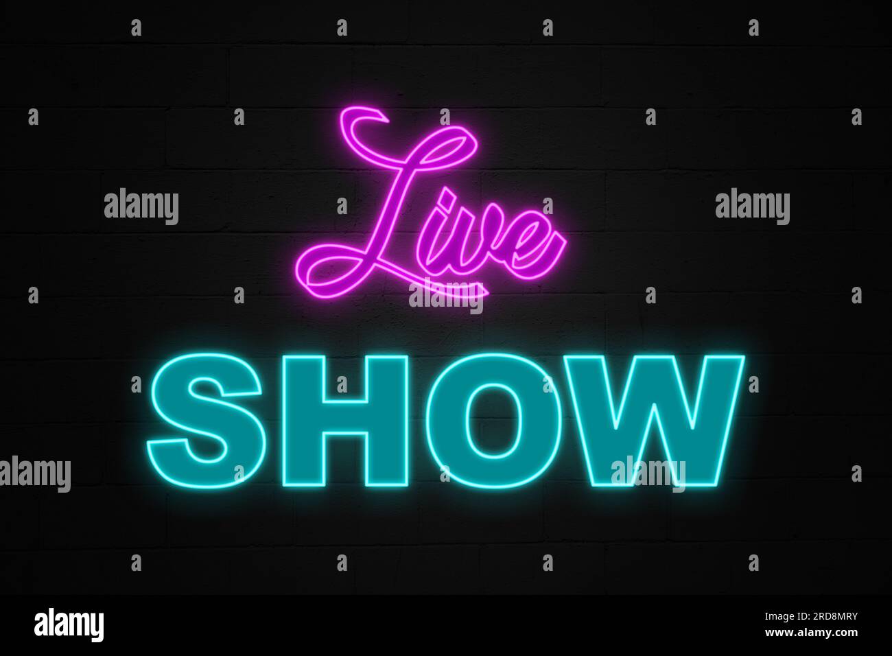 Neon light “Live show” designed in a eighties style Stock Photo - Alamy