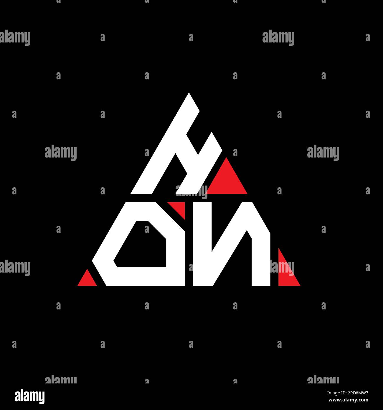 HON triangle letter logo design with triangle shape. HON triangle logo ...