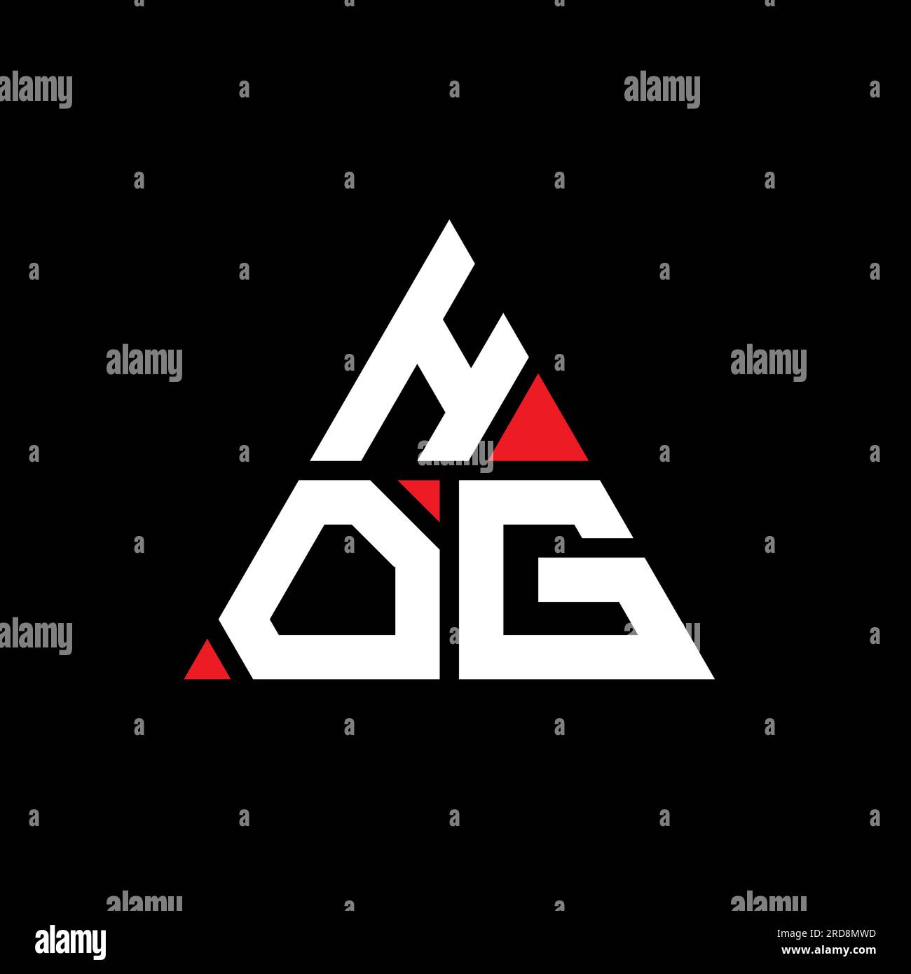 HOG triangle letter logo design with triangle shape. HOG triangle logo ...