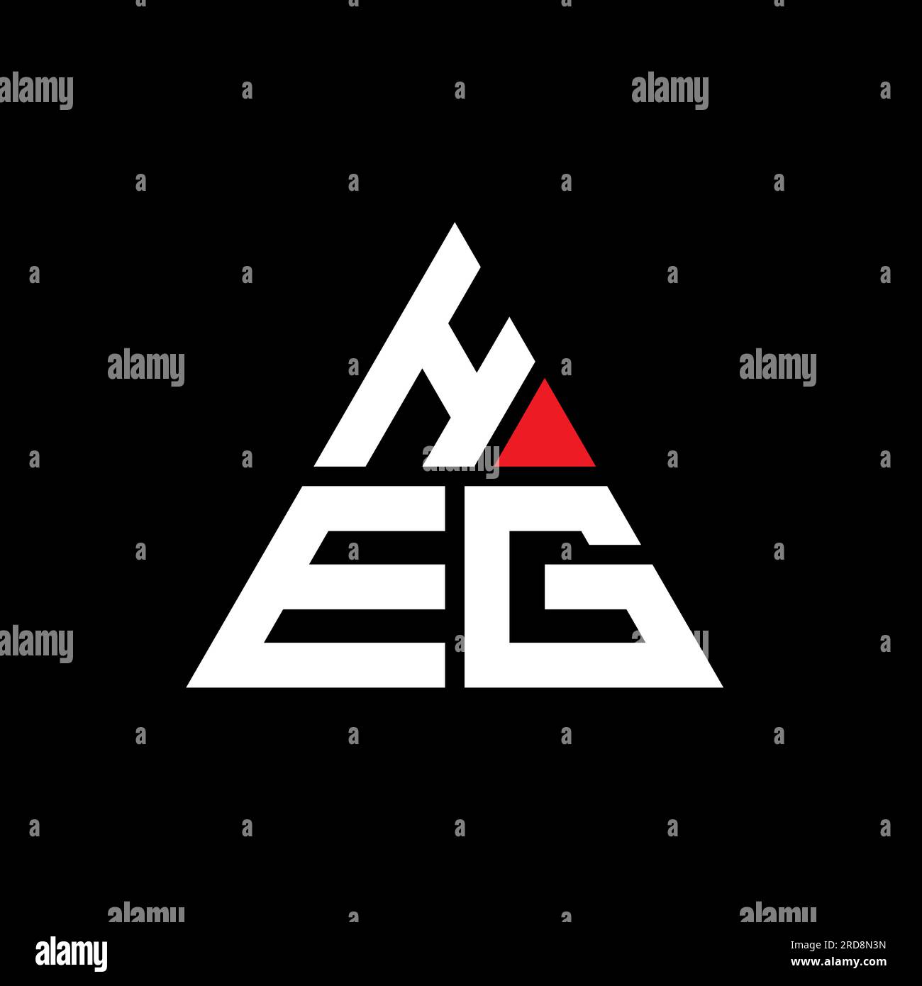 HEG triangle letter logo design with triangle shape. HEG triangle logo ...