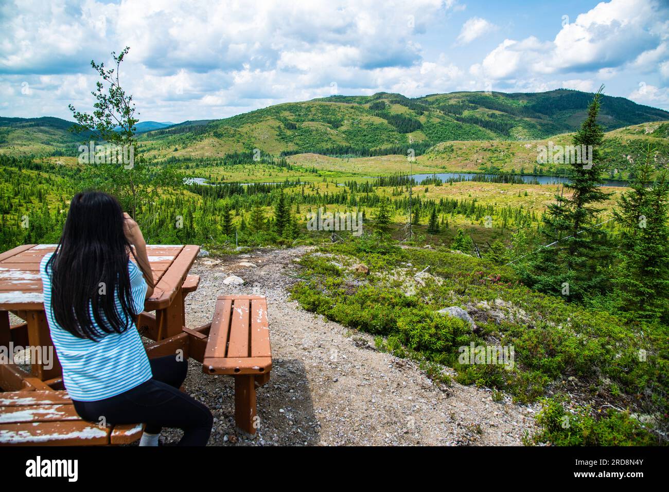 St-Urbain, Canada - July 17 2023: Panorama arial view in Grands Jardins ...