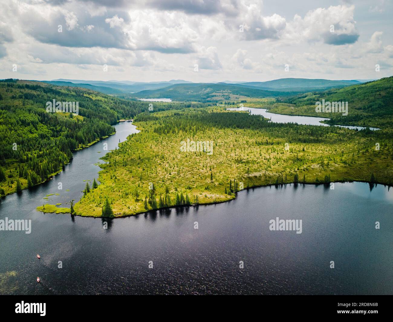 St-Urbain, Canada - July 17 2023: Panorama arial view in Grands Jardins ...