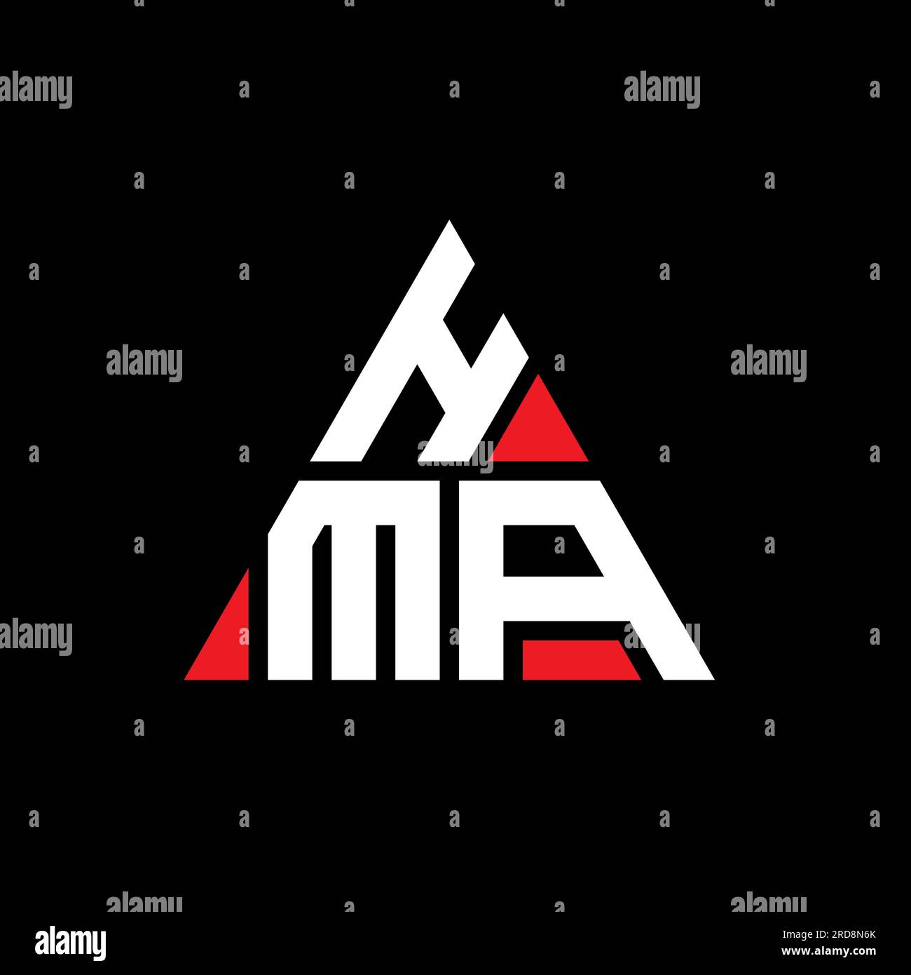 HMA triangle letter logo design with triangle shape. HMA triangle logo ...