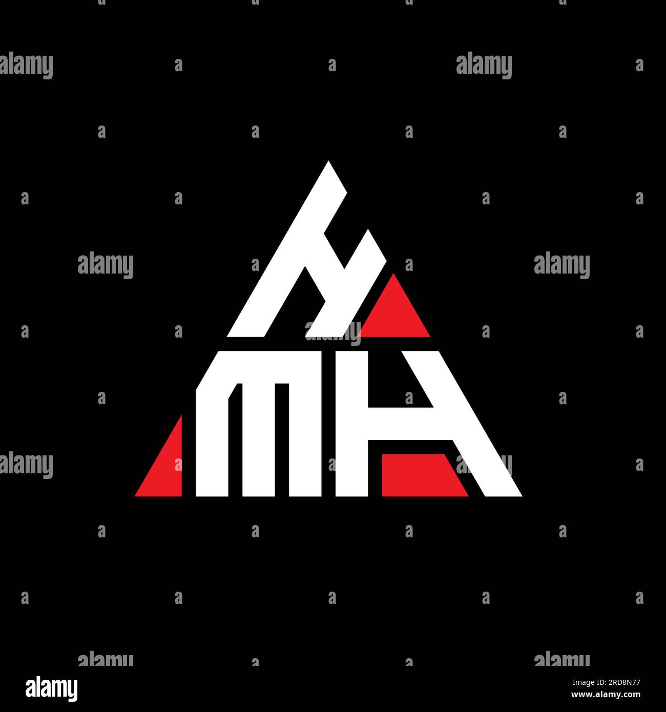 HMH triangle letter logo design with triangle shape. HMH triangle logo ...