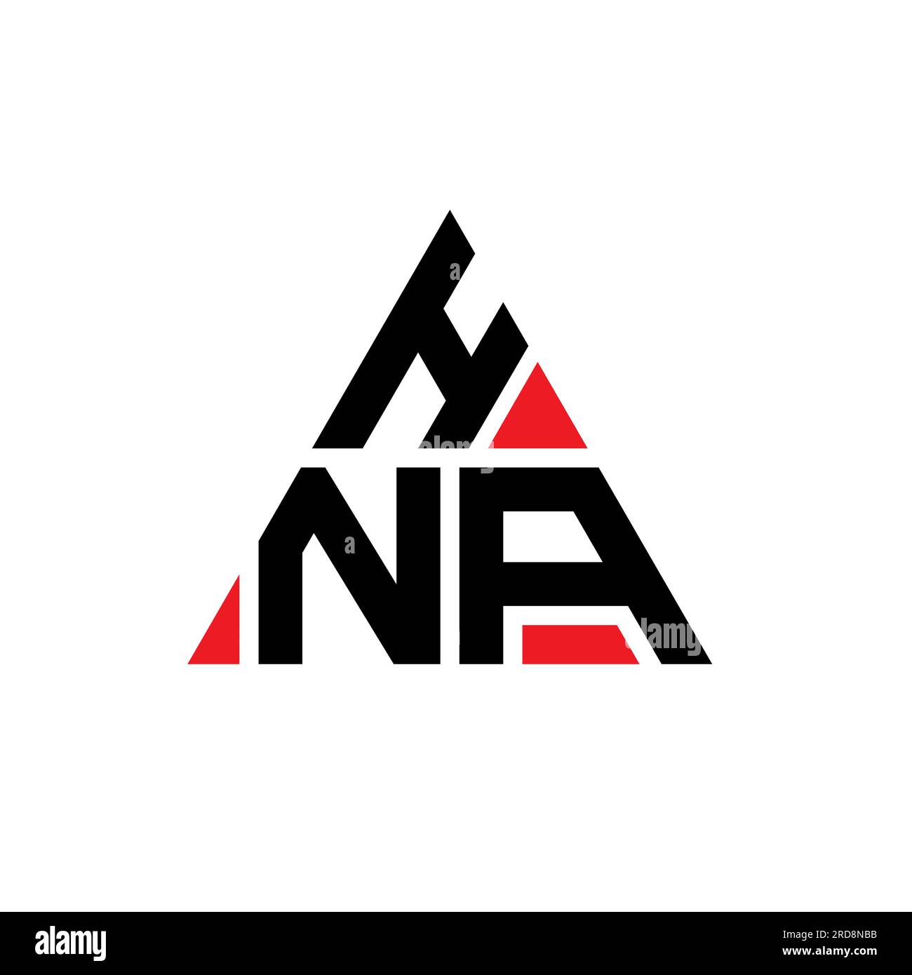 HNA triangle letter logo design with triangle shape. HNA triangle logo ...