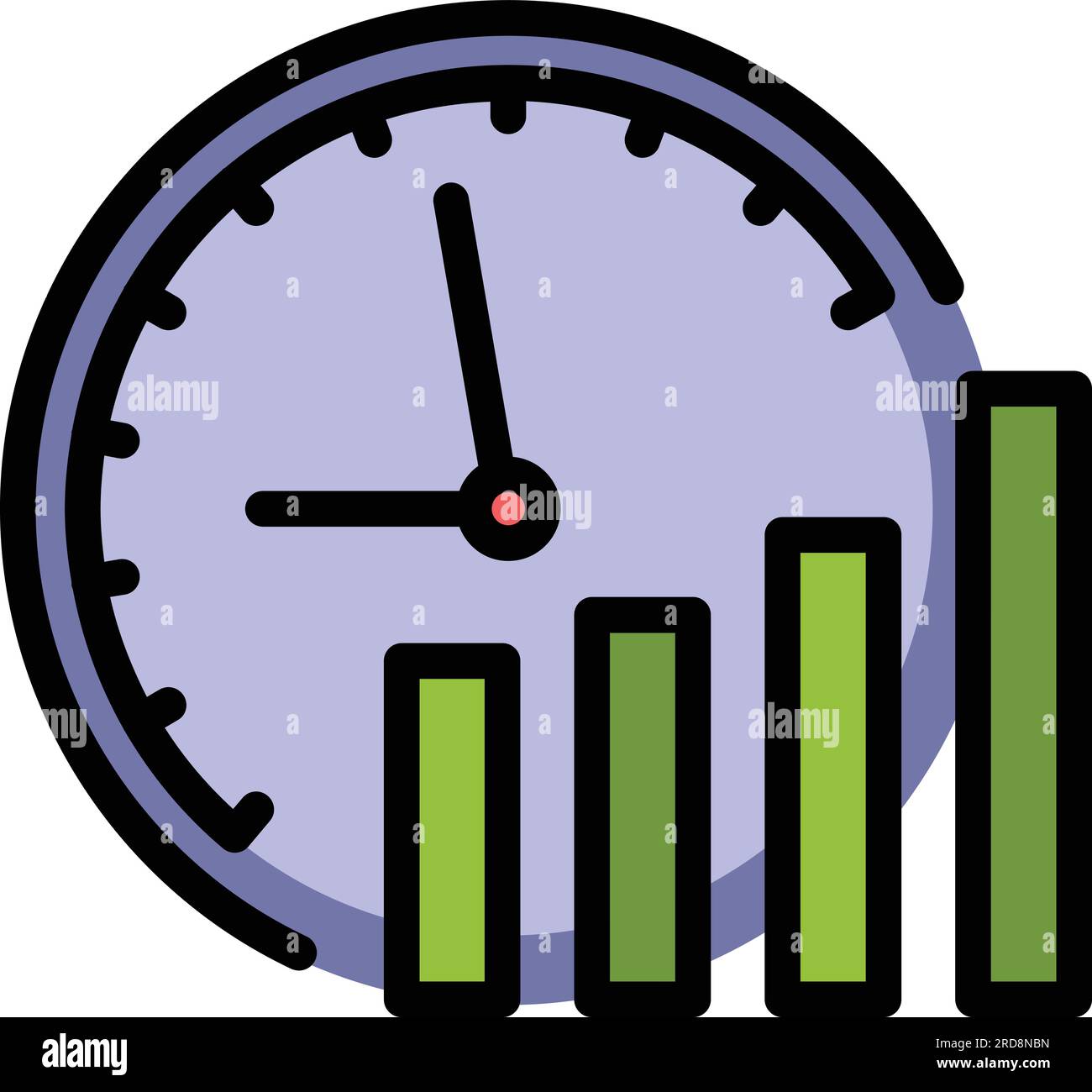 Time graph icon outline vector. Number chart bar. Data info circle ...