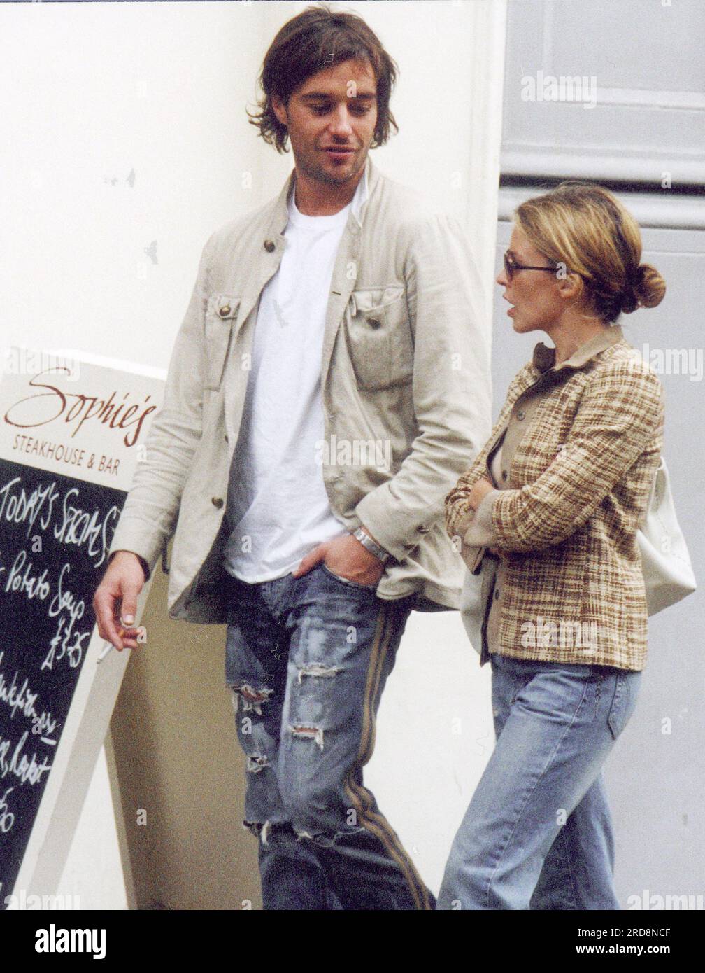 London. UK. Kylie Minogue and James Gooding in around April 2002 along ...