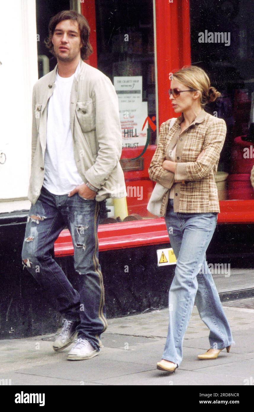 London. UK. Kylie Minogue and James Gooding in around April 2002 along ...