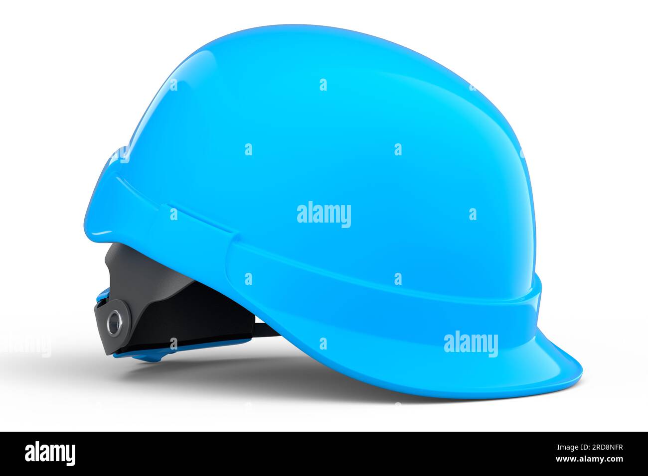 Blue safety helmet or hard cap isolated on white background. 3d render ...