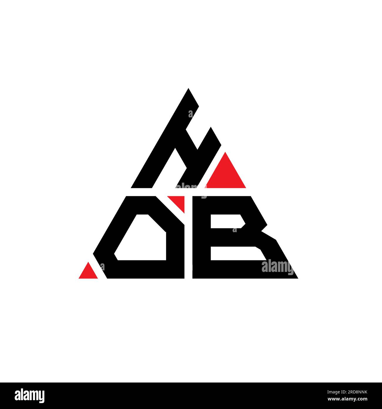 HOB triangle letter logo design with triangle shape. HOB triangle logo ...
