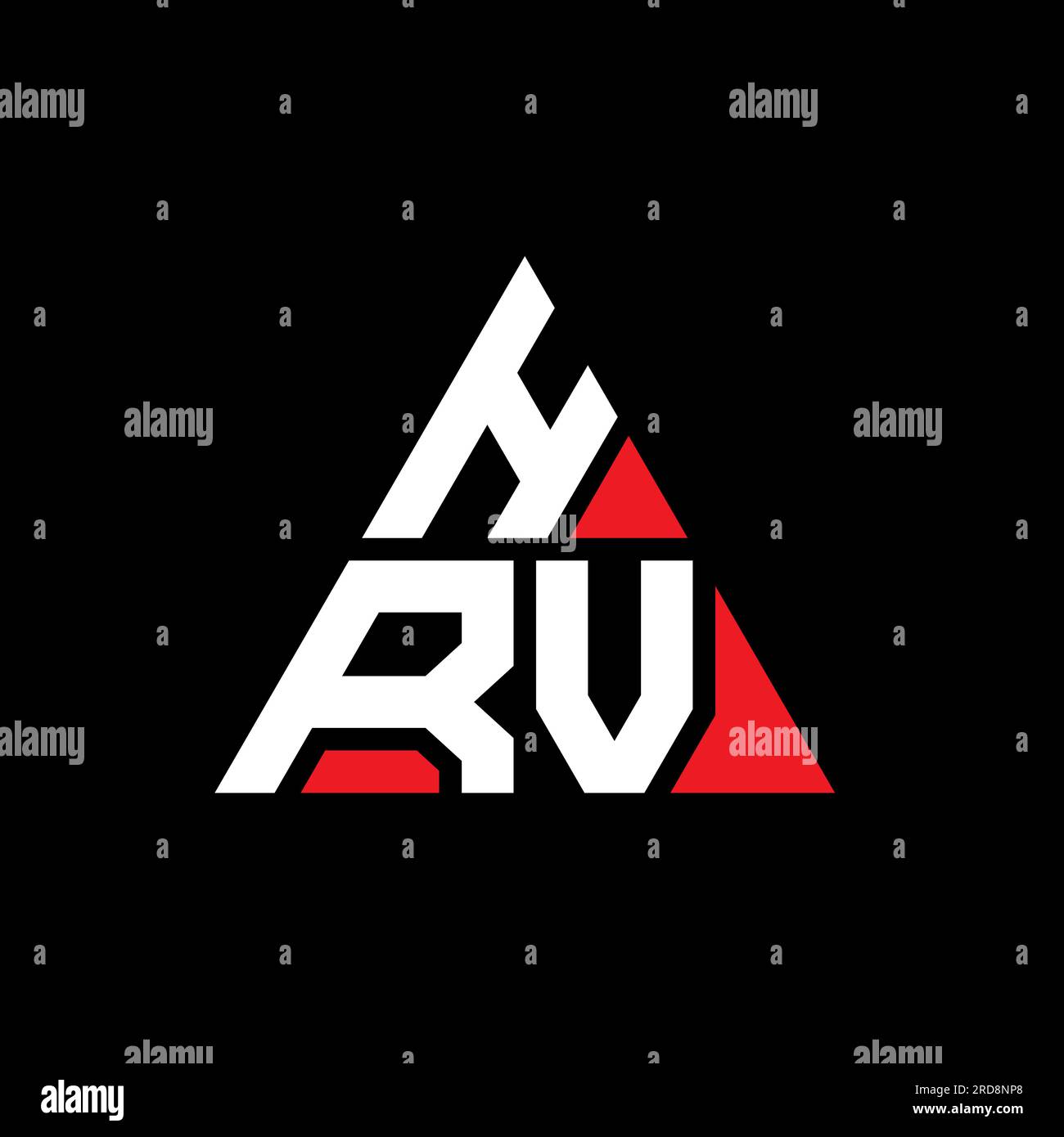 HRV triangle letter logo design with triangle shape. HRV triangle logo ...