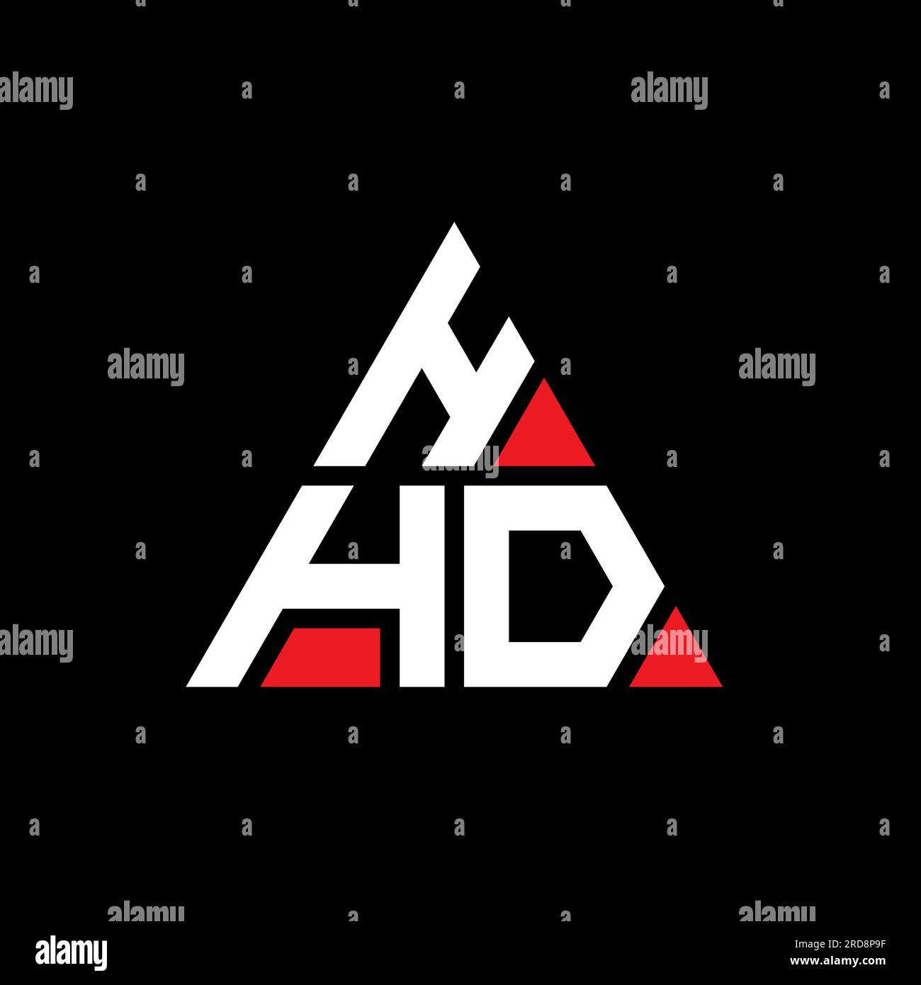 HHD triangle letter logo design with triangle shape. HHD triangle logo ...