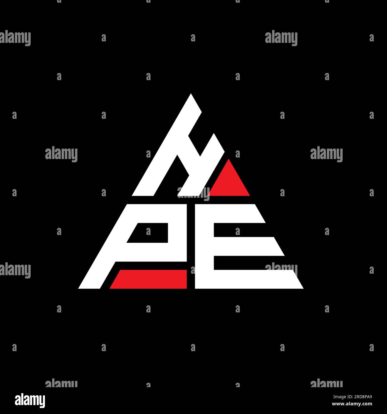 HPE triangle letter logo design with triangle shape. HPE triangle logo ...