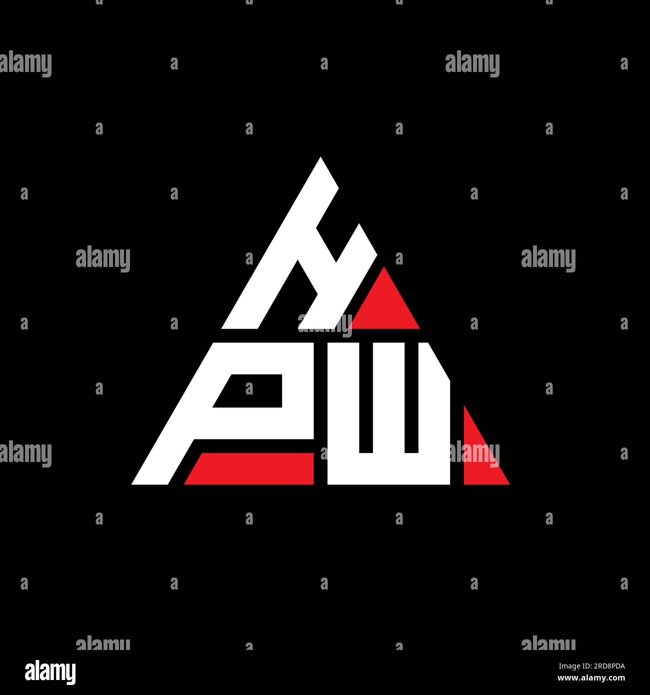 HPW triangle letter logo design with triangle shape. HPW triangle logo ...
