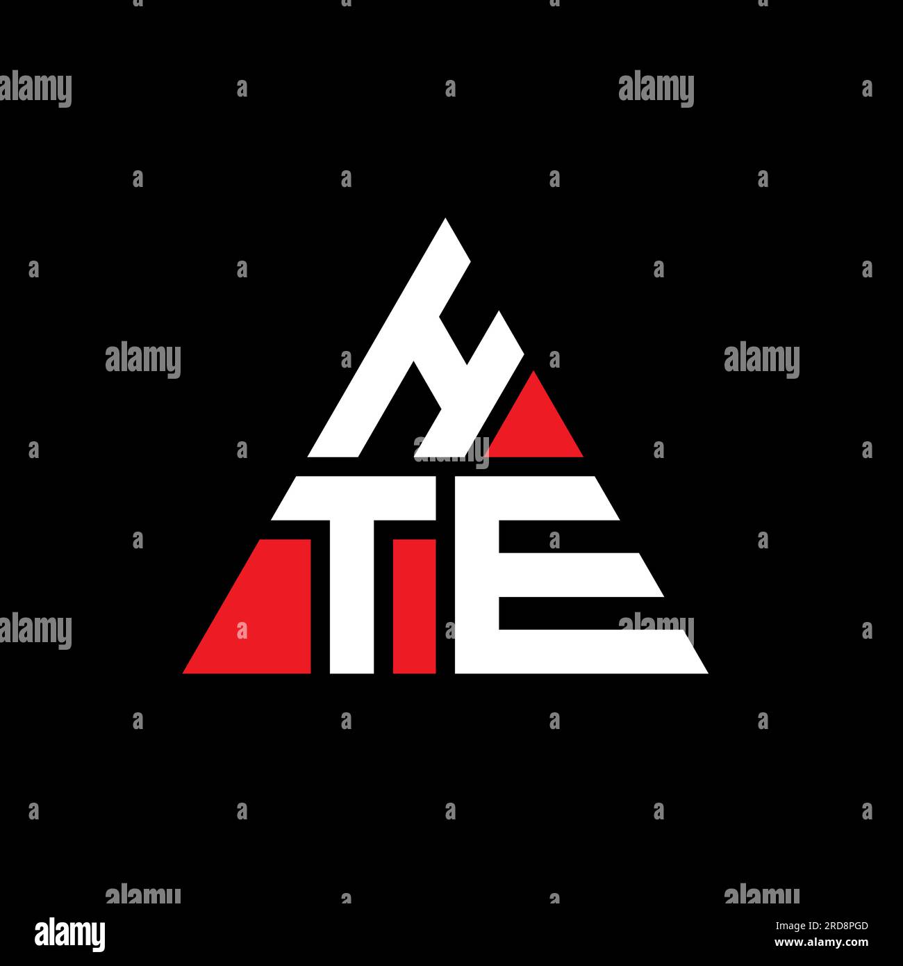 HTE triangle letter logo design with triangle shape. HTE triangle logo ...