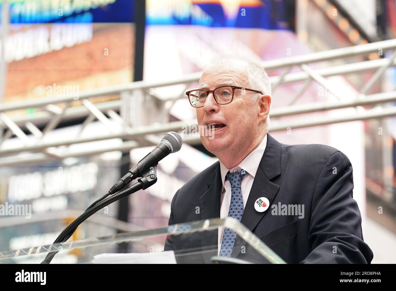 New York, NY, USA. 19th July, 2023. Charlie Pellett at the press ...