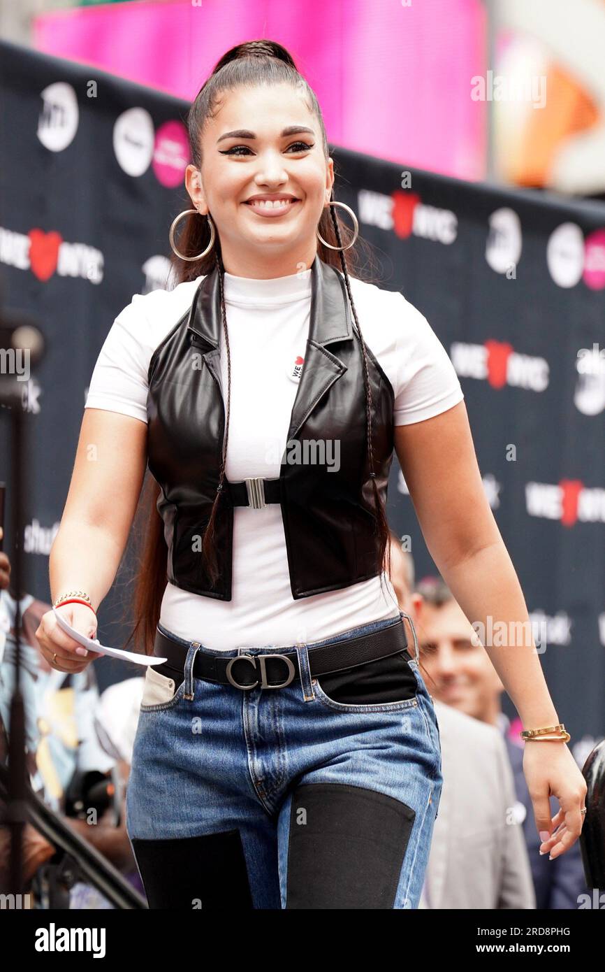 New York, NY, USA. 19th July, 2023. Enisa Nikaj at the press conference ...
