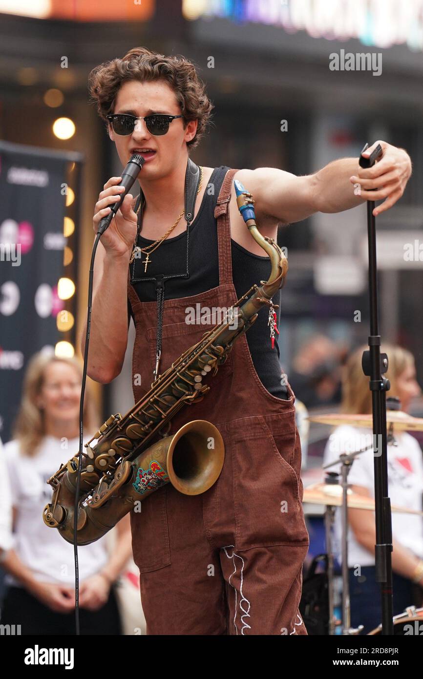 New York, NY, USA. 19th July, 2023. Augie Bello at the press conference ...