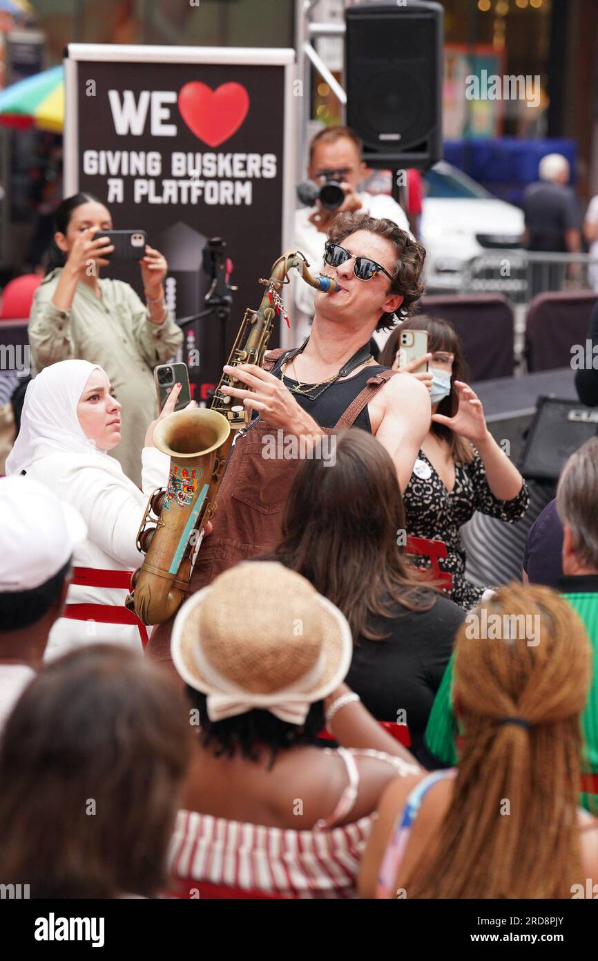 New York, NY, USA. 19th July, 2023. Augie Bello at the press conference ...