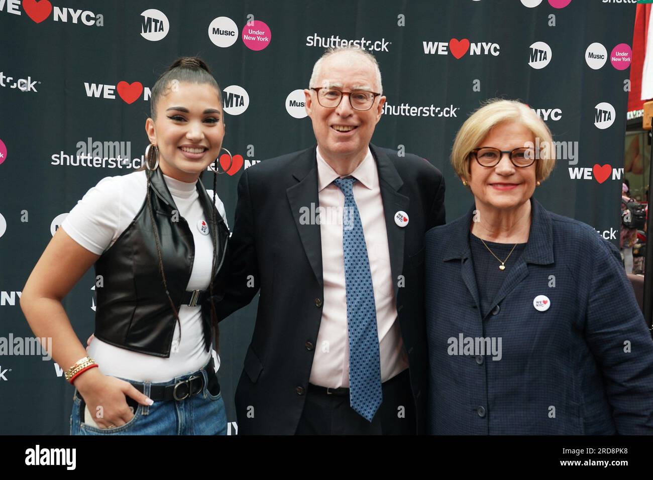New York, NY, USA. 19th July, 2023. Enisa Nikaj, Charlie Pellett ...