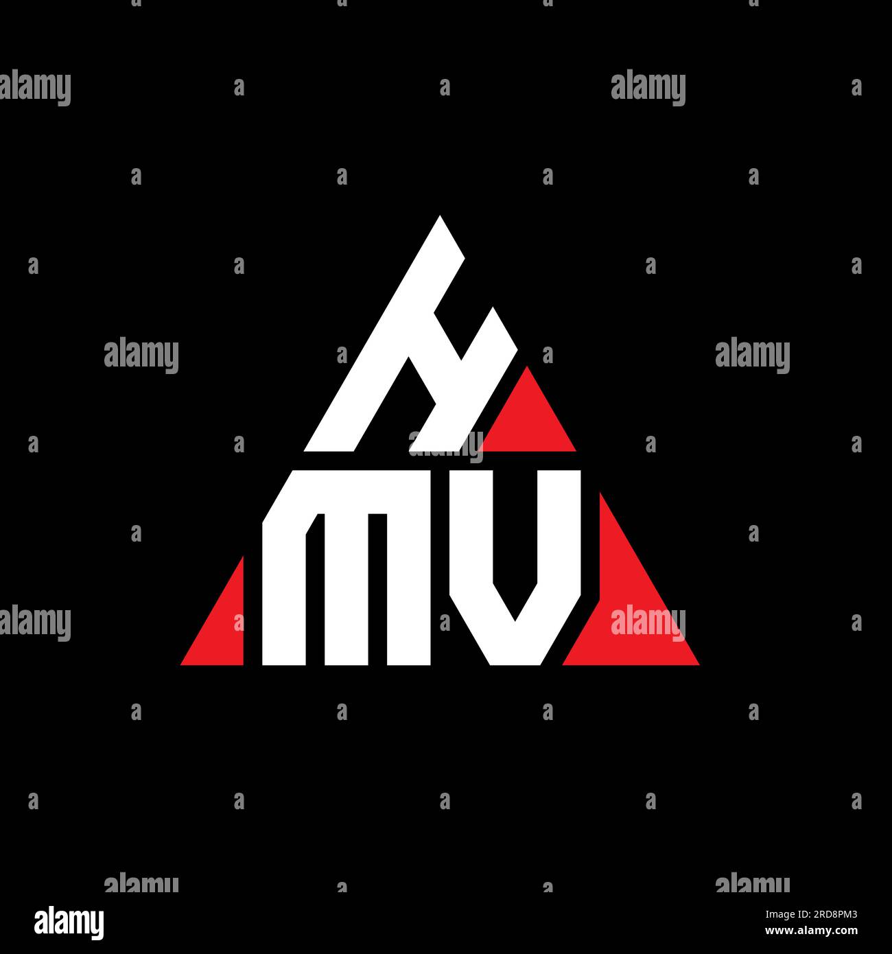HMV triangle letter logo design with triangle shape. HMV triangle logo ...