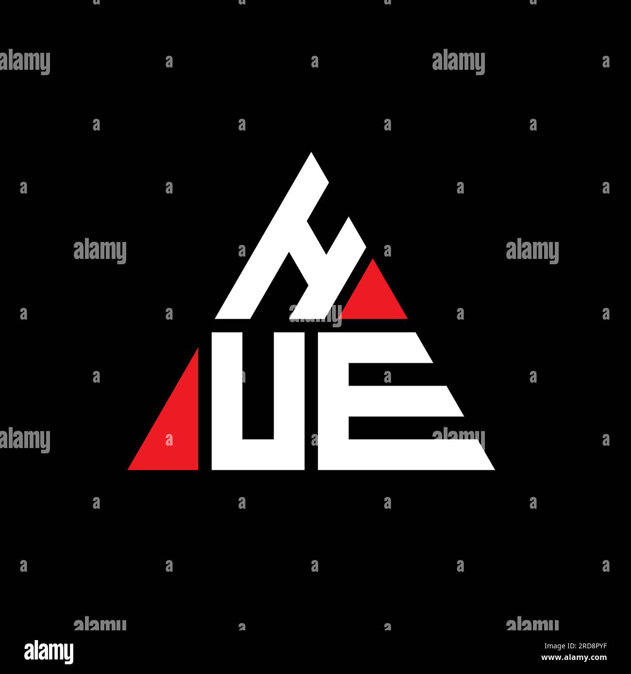 HUE triangle letter logo design with triangle shape. HUE triangle logo ...