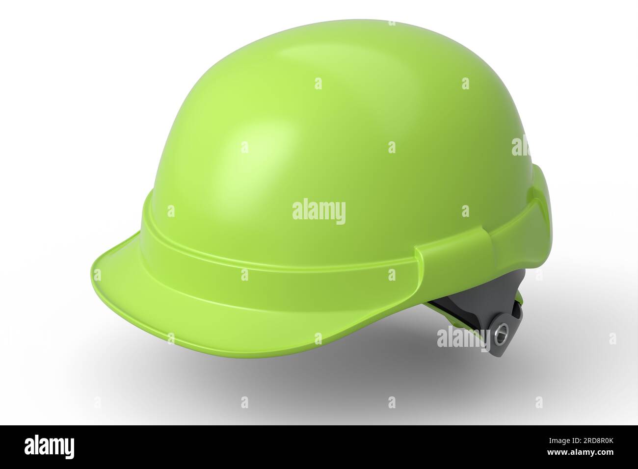 Green safety helmet or hard cap isolated on white background. 3d render ...
