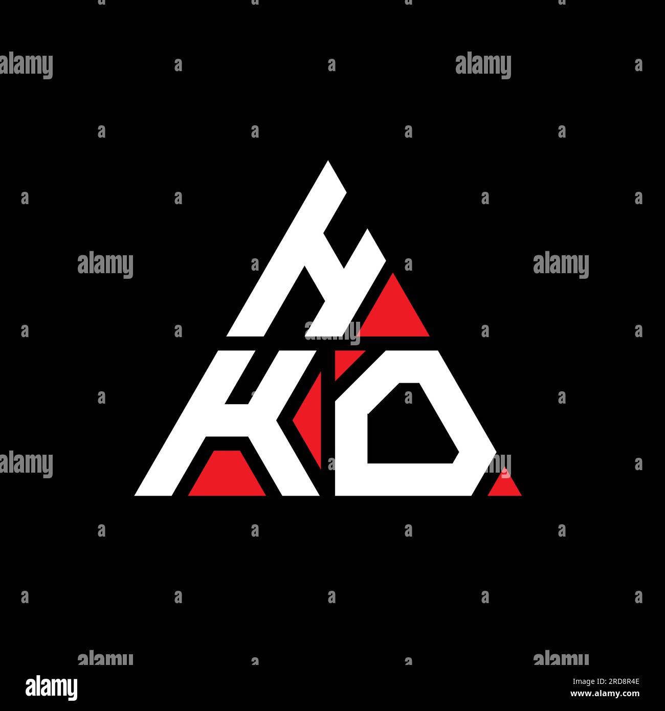 HKO triangle letter logo design with triangle shape. HKO triangle logo ...
