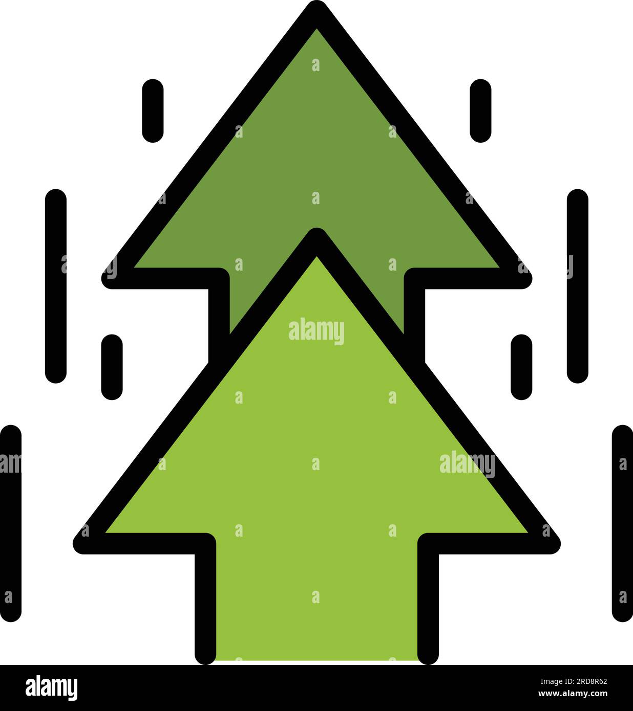 Arrow up icon outline vector. Growth chart. Increase graph color flat ...