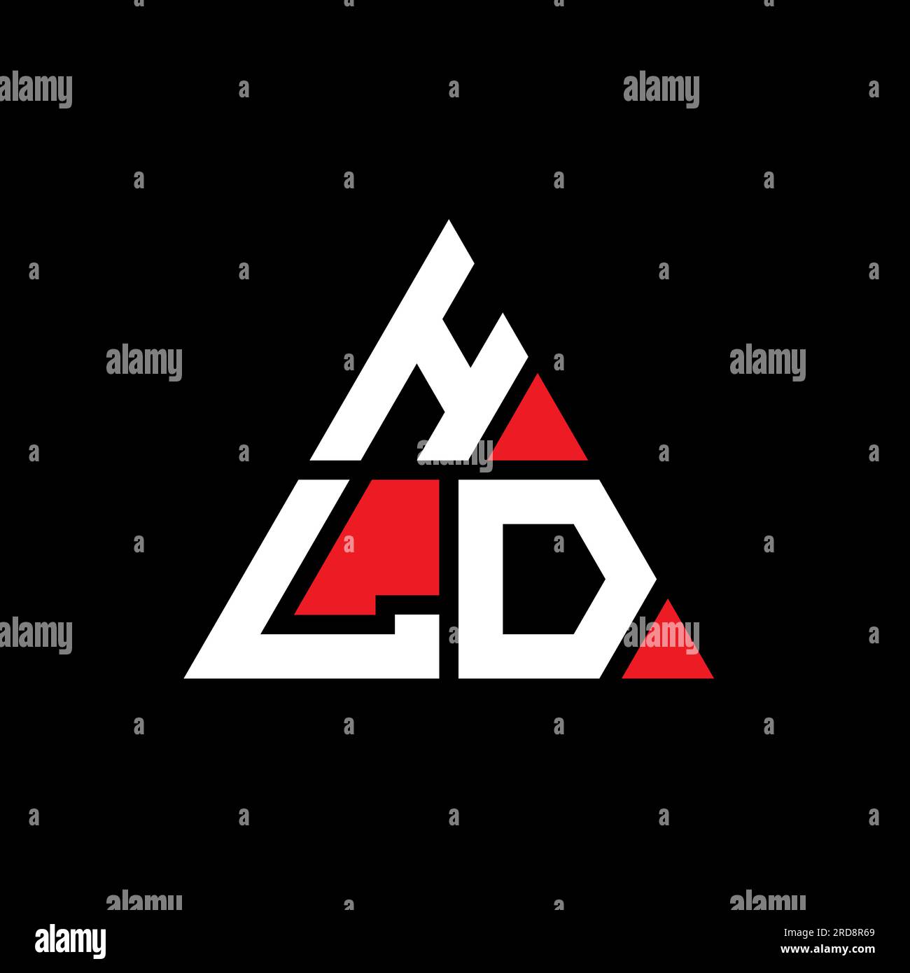 HLD triangle letter logo design with triangle shape. HLD triangle logo ...