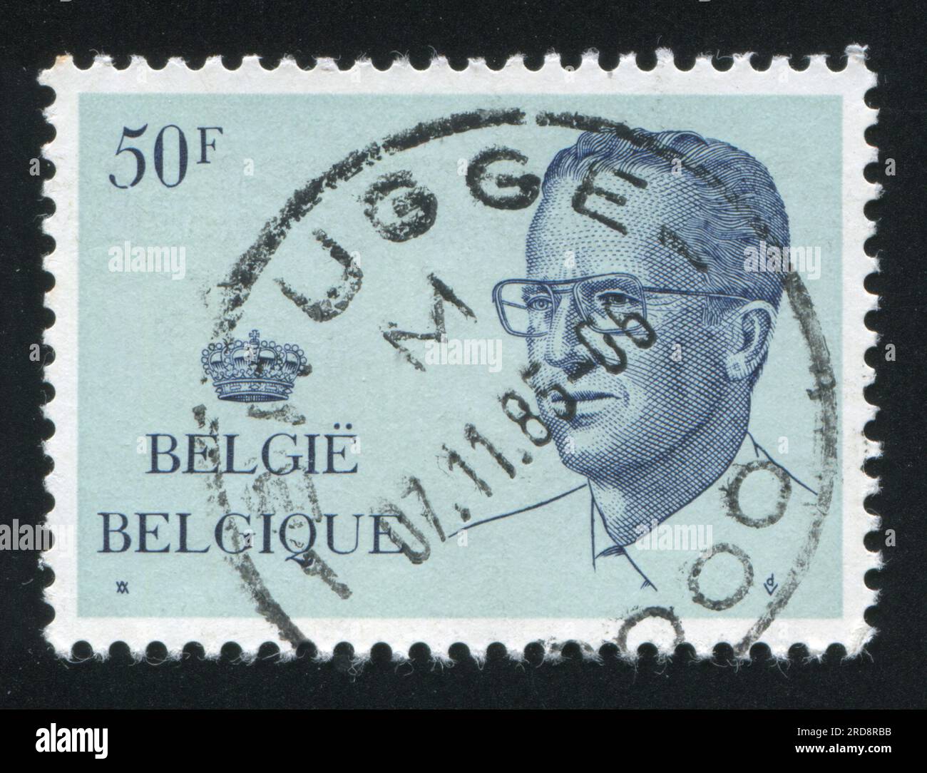 BELGIUM - CIRCA 1981: stamp printed by Belgium, shows King Baudouin ...
