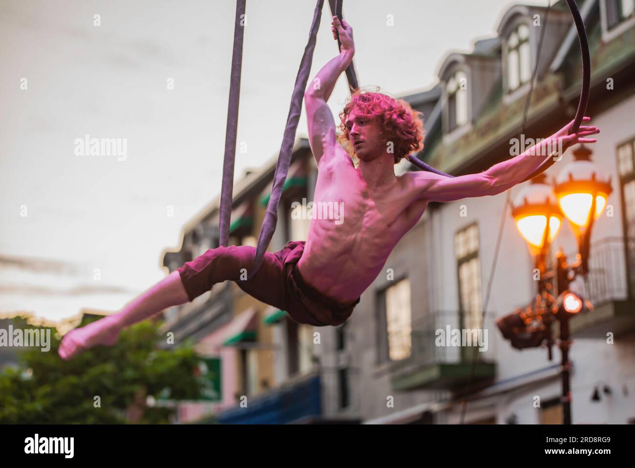 Montreal, Canada - July 12 2023: People performing Completement cirque ...