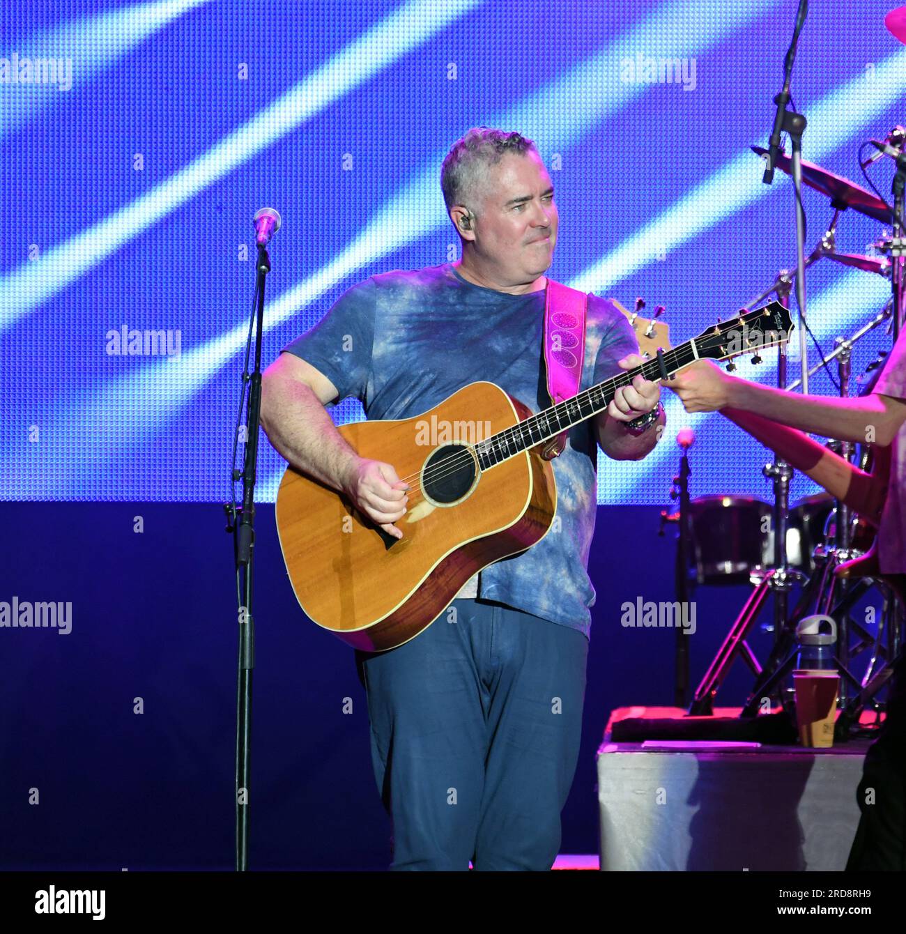 July 18, 2023, Portsmouth, Virginia, USA: Barenaked Ladies member ED ROBERTSON bring some rock ...