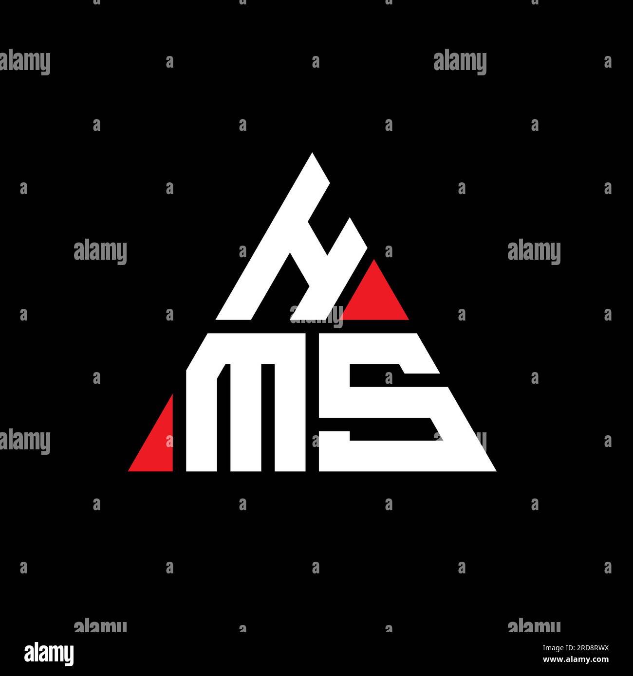 HMS triangle letter logo design with triangle shape. HMS triangle logo ...