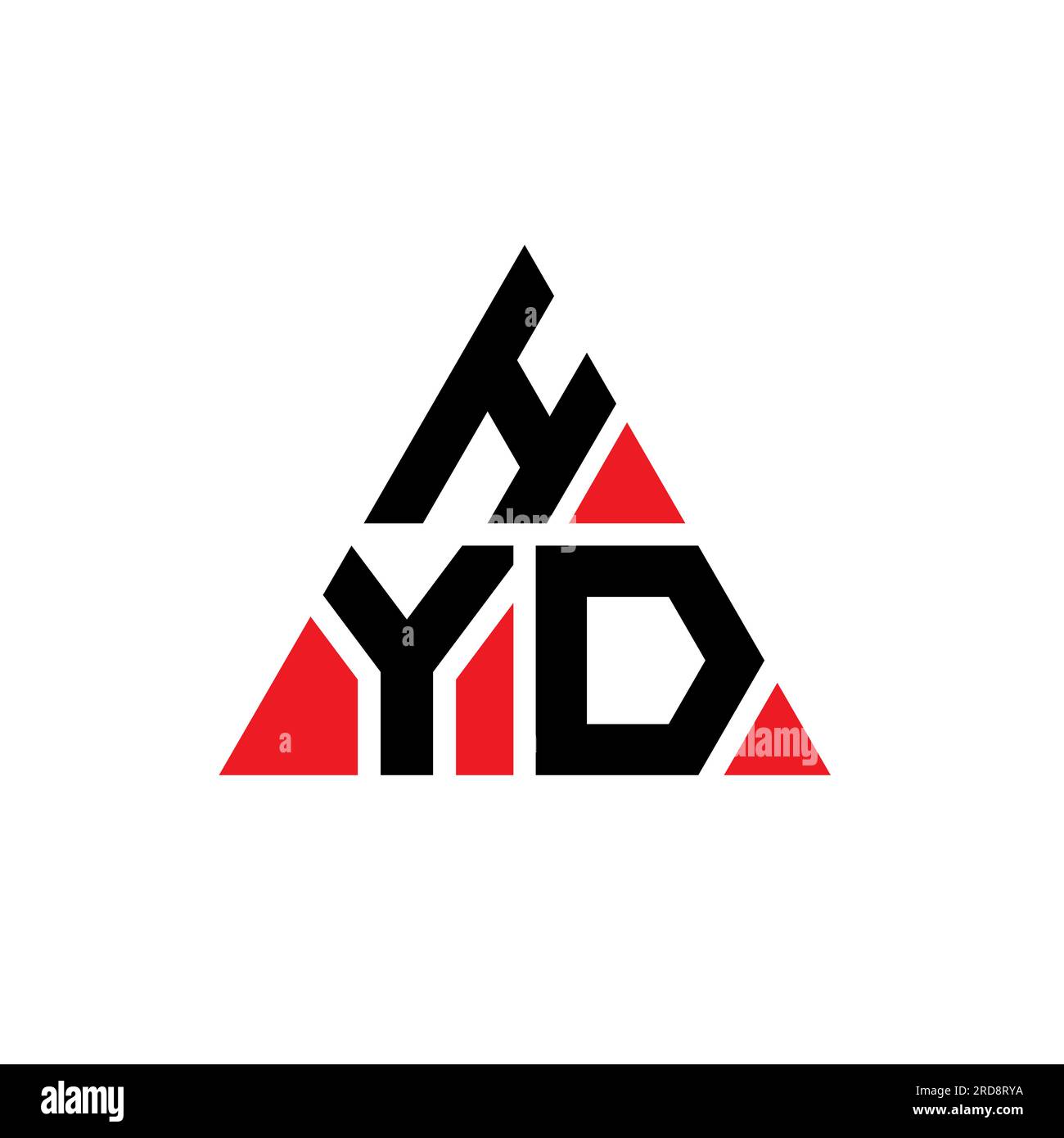 HYD triangle letter logo design with triangle shape. HYD triangle logo ...