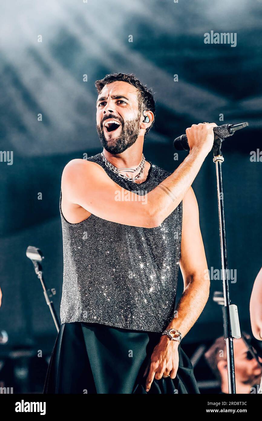 Marco Mengoni performs live during a concert at Circo Massimo in Rome ...