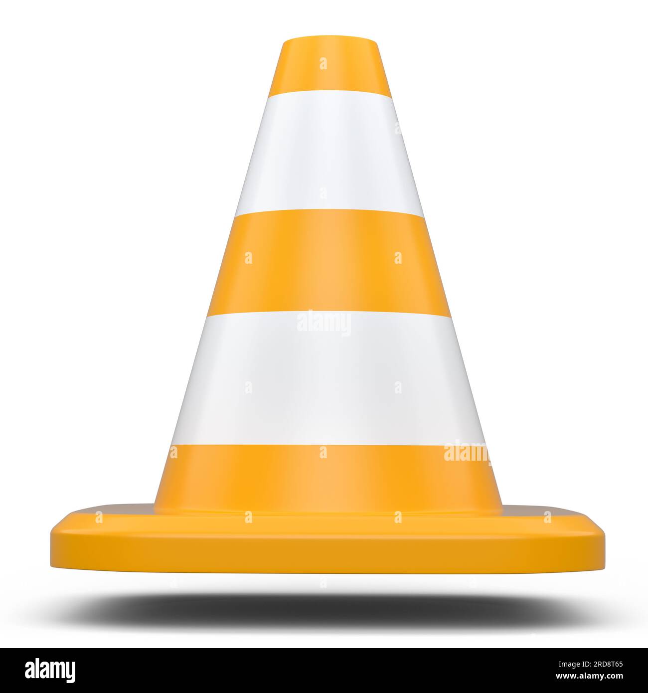 Traffic cone for under construction road work on white background. 3d ...