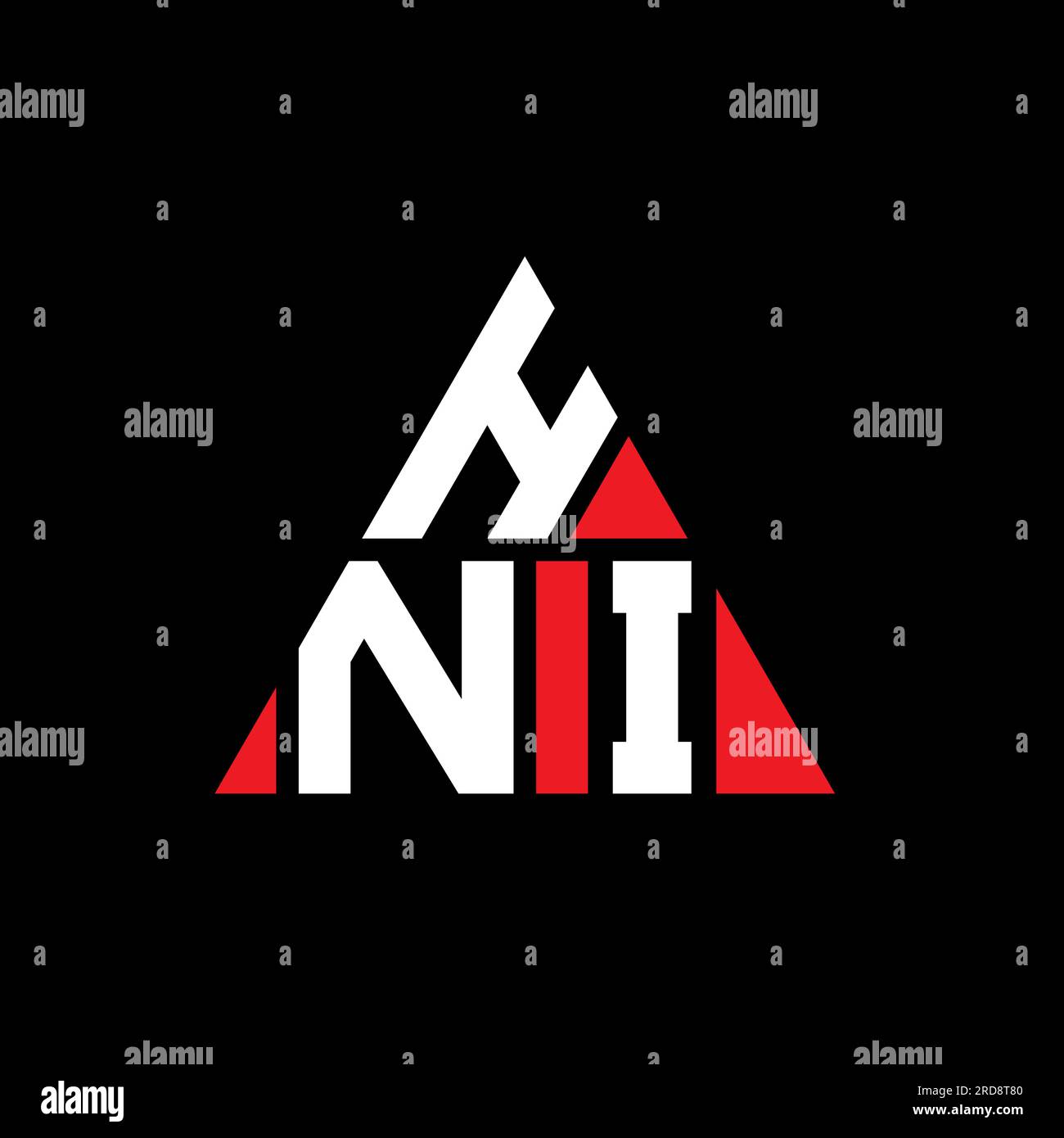 HNI triangle letter logo design with triangle shape. HNI triangle logo ...