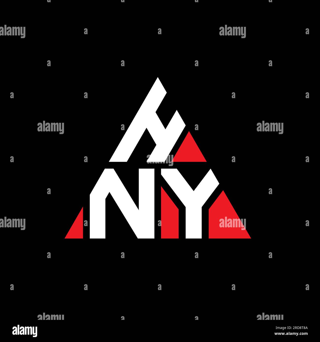 HNY triangle letter logo design with triangle shape. HNY triangle logo ...